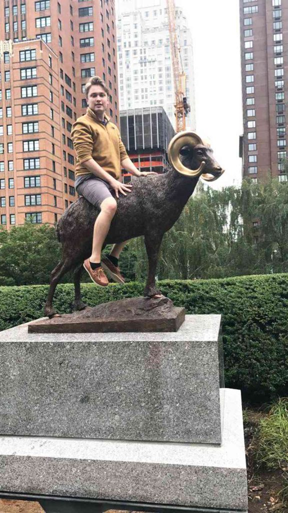 Antique Life-Size Bronze Ram Statue Wildlife Art Decor BOK1-476