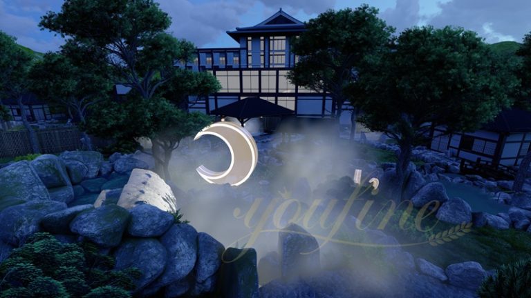 Modern Magical Metal Moon Sculpture for Lawn CSS-999