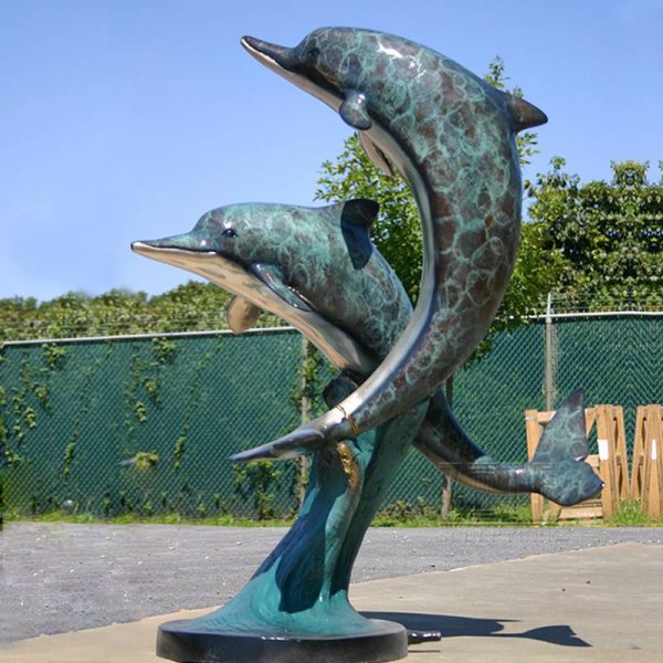 Outdoor Bronze Group Dolphin Sculptures Water Fountain for Pool BOK1 ...