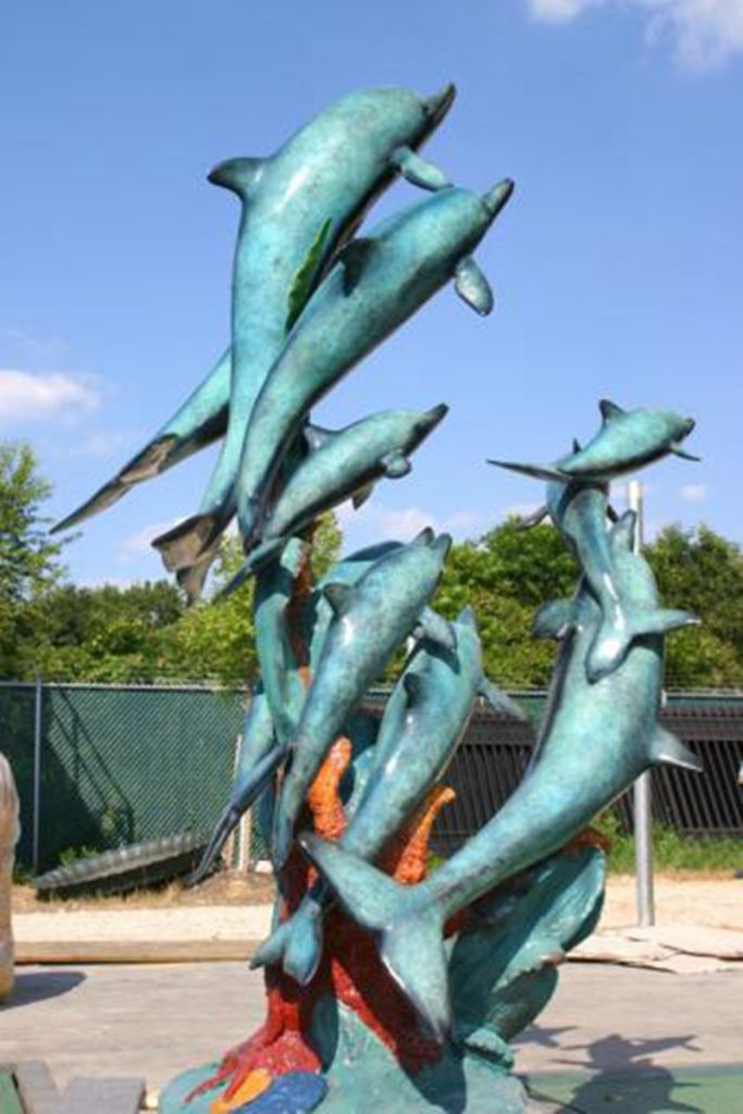 Outdoor Bronze Group Dolphin Sculptures Water Fountain for Pool BOK1 ...