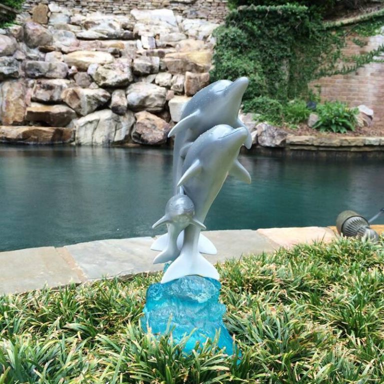 Outdoor Bronze Group Dolphin Sculptures Water Fountain for Pool BOK1-465 - YouFine