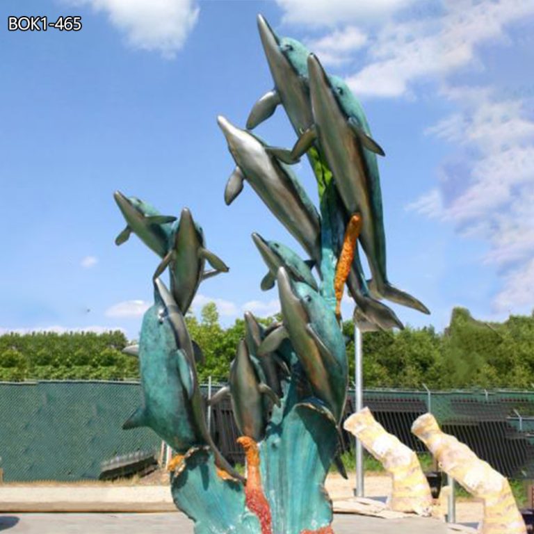 Outdoor Bronze Group Dolphin Sculptures Water Fountain for Pool BOK1 ...