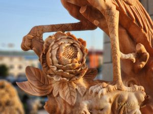 Fantastic Red Marble Phoenix Bird Statue in Stock-YouFine Sculpture