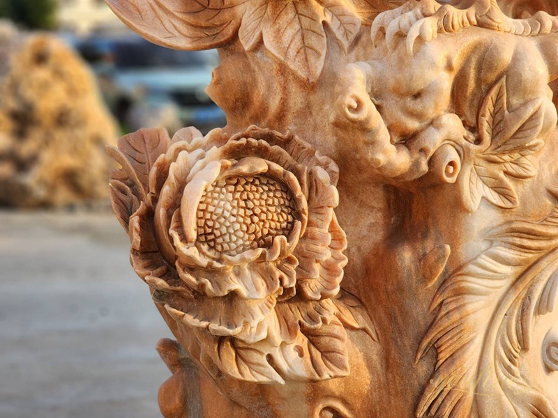 Fantastic Red Marble Phoenix Bird Statue in Stock - YouFine Sculpture