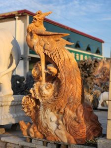 Fantastic Colorful Marble Phoenix Bird Statue in Stock