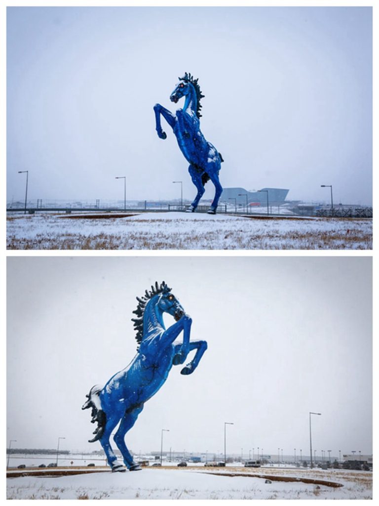 Large Bronze Mustang Statue Rearing Horse Art for Sale-YouFine Sculpture