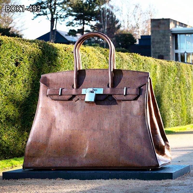 Large Exquisite Bronze Bag Sculpture for Sale