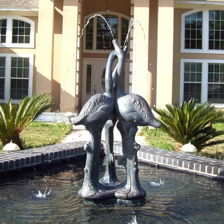 Outdoor Garden Bronze Bird Water Fountain Art-YouFine Sculpture