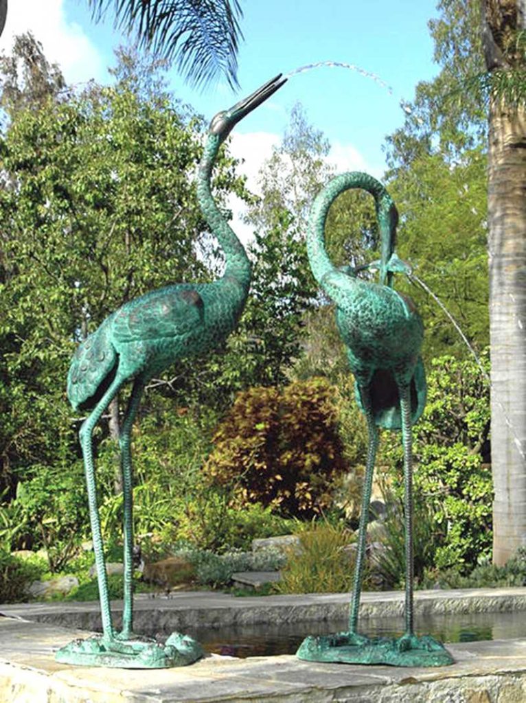 Outdoor Garden Bronze Bird Water Fountain Art-YouFine Sculpture