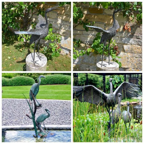 Outdoor Garden Bronze Bird Water Fountain Art-YouFine Sculpture