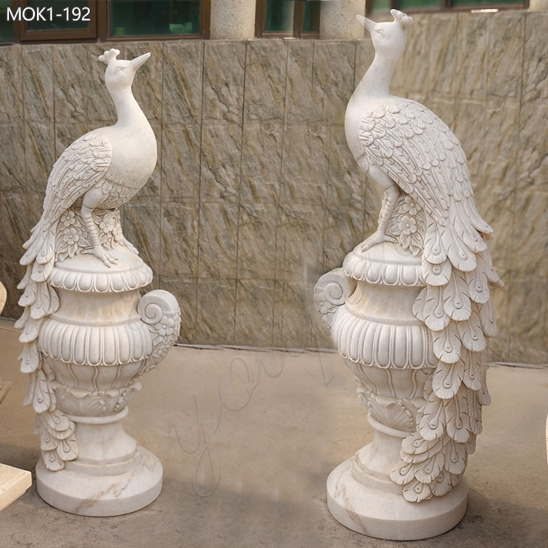 Fantastic Colorful Marble Phoenix Bird Statue in Stock