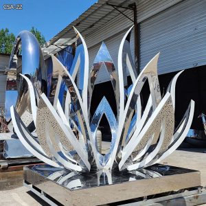 Modern Metal Lotus Flower Sculpture for Garden Decor -YouFine