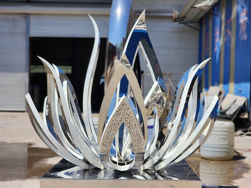 Modern Metal Lotus Flower Sculpture for Garden - YouFine Sculpture