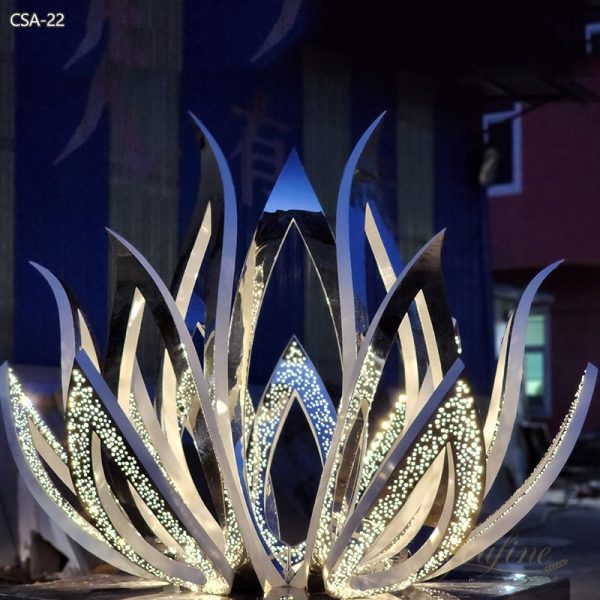 Modern Metal Lotus Flower Sculpture for Garden - YouFine