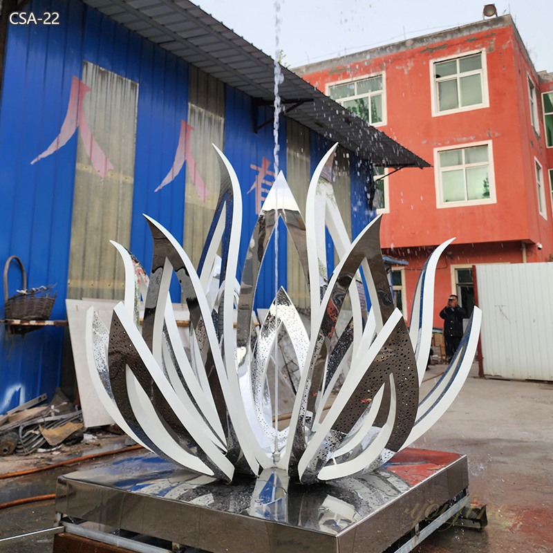 Modern Metal Lotus Flower Sculpture for Garden - YouFine Sculpture