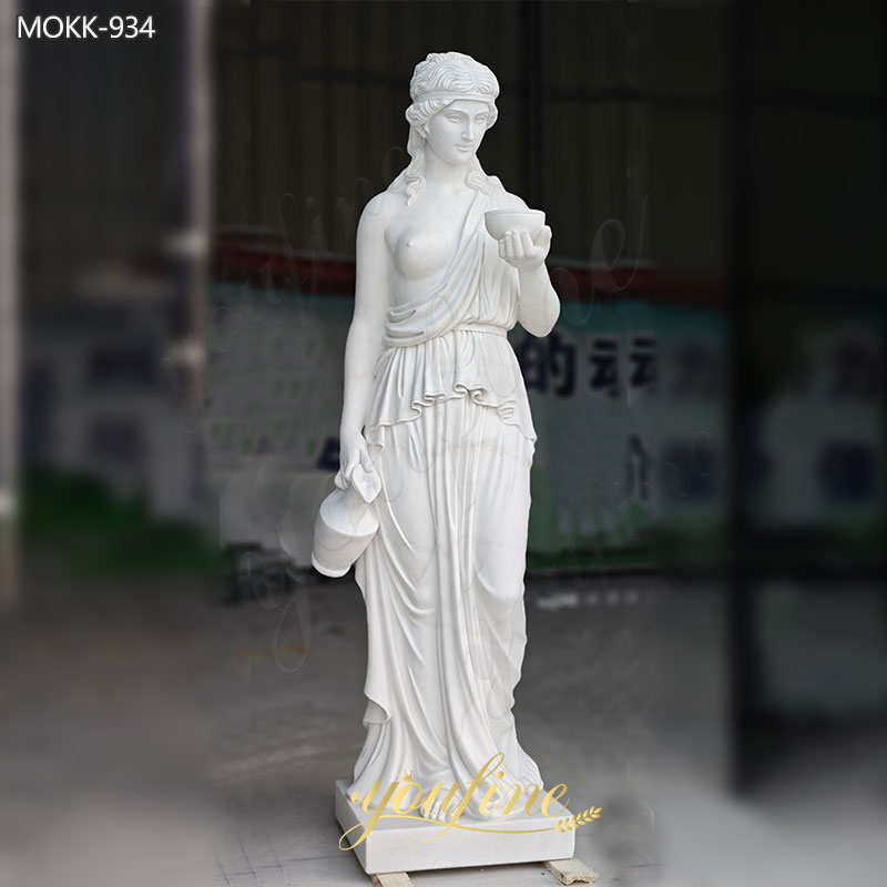 White Marble Greek Hebe Goddess Statue for Garden