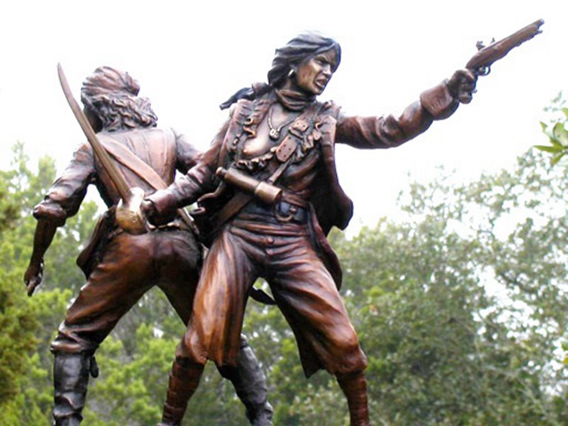Bronze Anne Bonny and Mary Read Life-size Female Pirate Statue