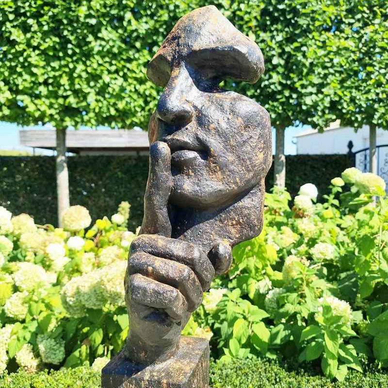 Large Bronze Face Sculpture Garden Decor