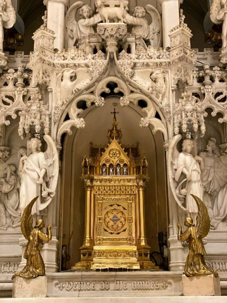 Exquisito Tabernáculo de Bronce con Pedestal para Iglesia