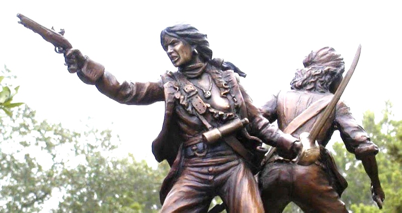 Bronze Anne Bonny and Mary Read Life-size Female Pirate Statue