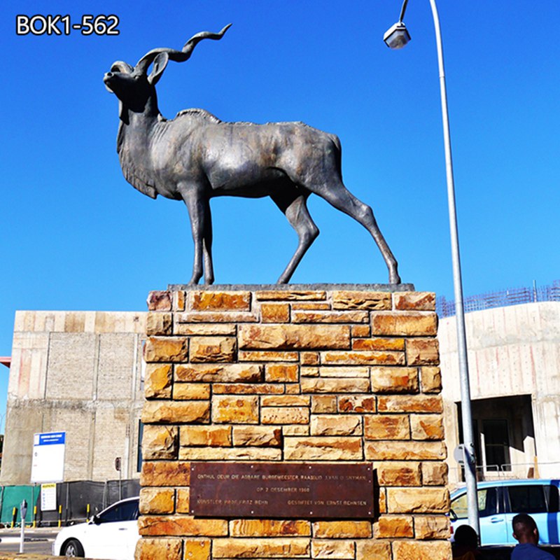African Wildlife Bronze Antelope Kudu Animal Sculpture for Sale BOK1-562