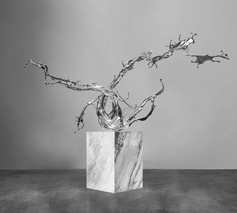 Modern Stainless Steel Water Splash Sculpture - YouFine Sculpture