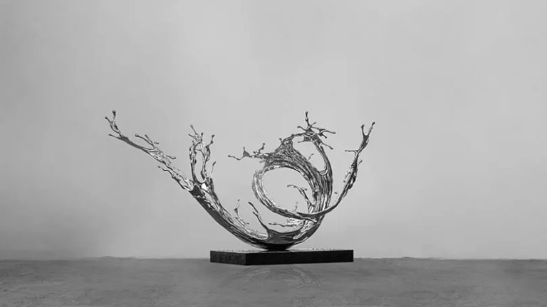 Modern Stainless Steel Water Splash Sculpture - YouFine Sculpture