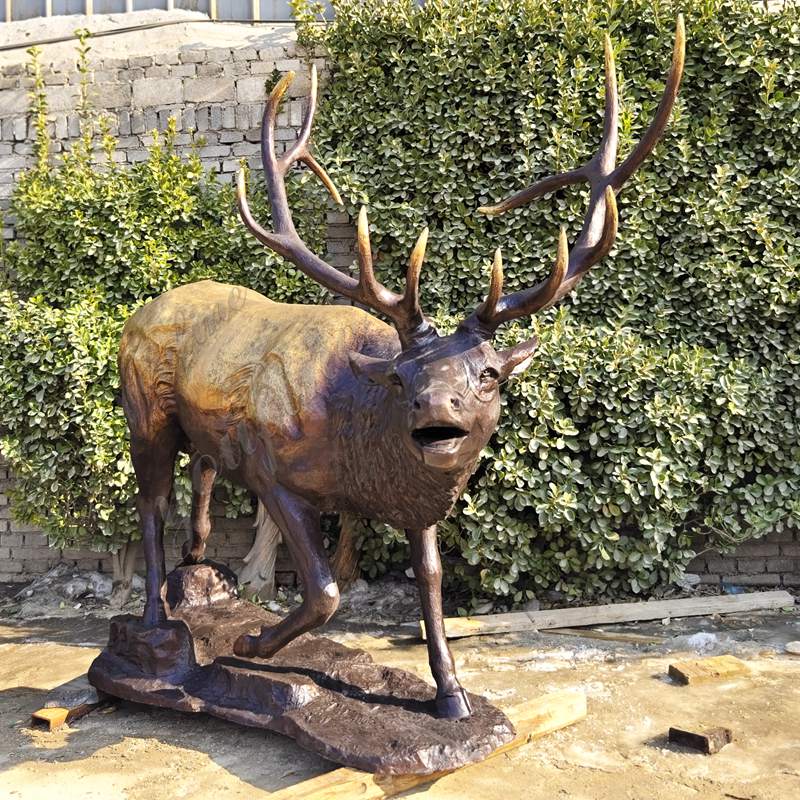 Life Size Elk Statue for Sale-Standing on a Rock