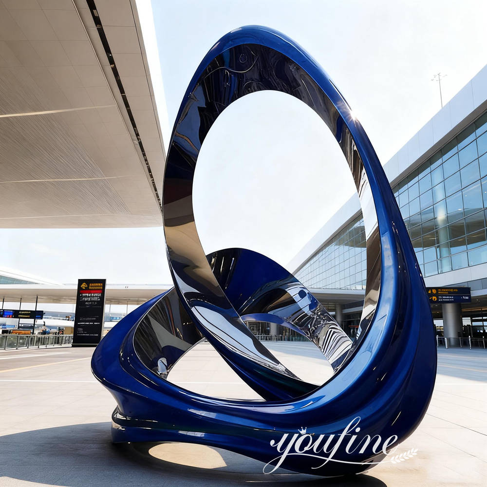 Large Blue Metal Sculpture