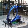 Large Blue Metal Sculpture