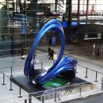 Large Blue Metal Sculpture