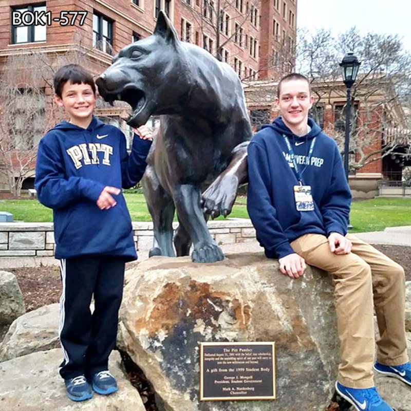 Bronze Wildlife Pitt Panther Statue School Campus Animal Mascot ...