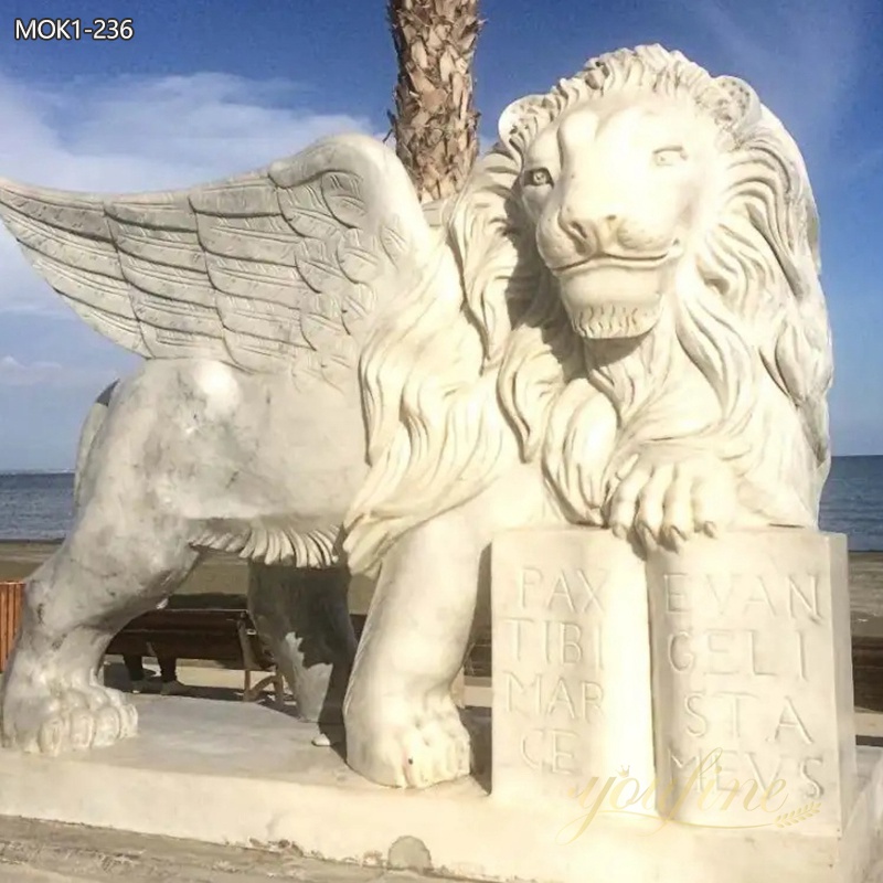 High Quality Marble Flying Lion Statue for Outdoor - YouFine Sculpture