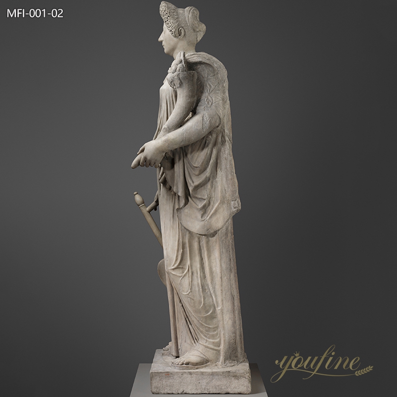 Roman Tyche White Marble Fortuna Goddess Statue - YouFine