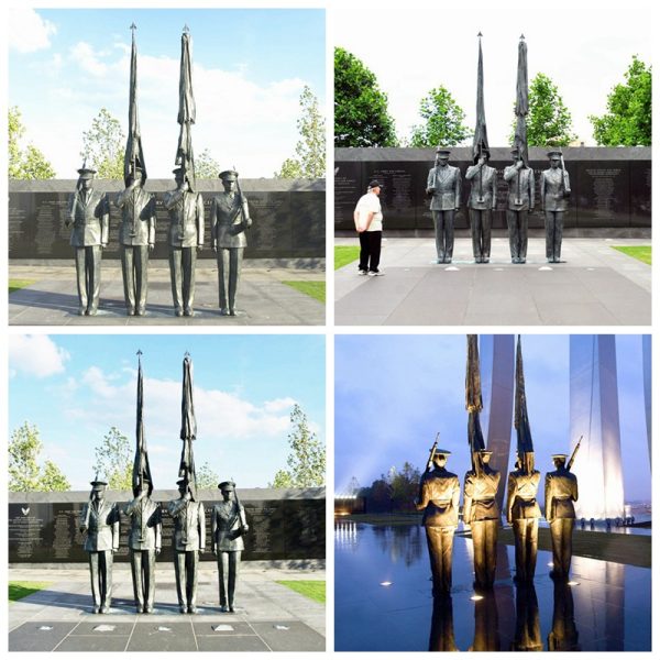 Large Bronze Honor Guard United States Air Force Memorial Military Replica