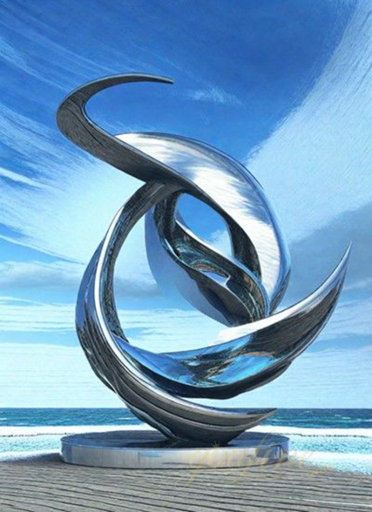 Contemporary Abstract Metal Outdoor Sculpture for Seaside