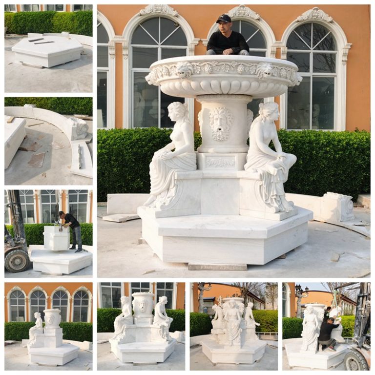 Poseidon Statue in Water Fountain