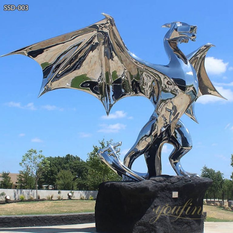 Large Stainless Steel Metal Dragon Sculpture-YouFine