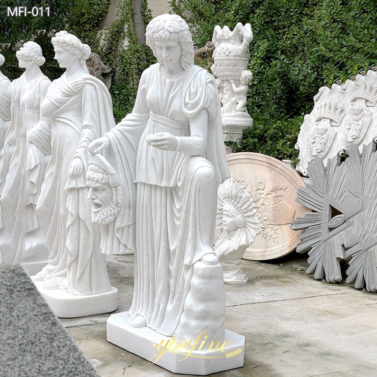 Marble the Muse of Tragedy Melpomene Statue for Sale