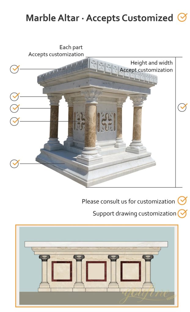 Custom Size And Design Made Marble Altar For Sale - YouFine