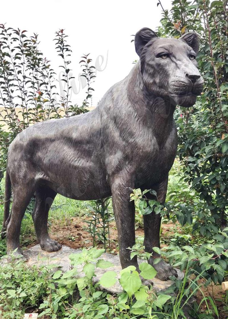 Life Size Sitting Bronze Lion Statue Outdoor Decor for Sale BOK1-229