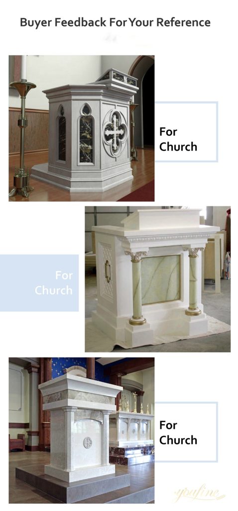 Four Living Ones Marble Pulpit for Church - YouFine