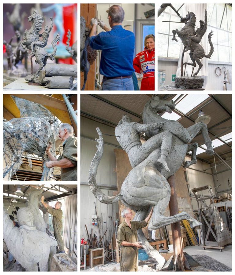 Bronze Ferrari Prancing Horse Statue Champion Schumacher Monument-YouFine