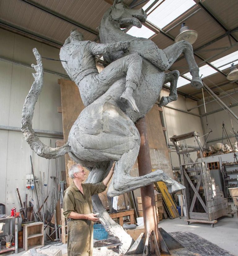 Bronze Ferrari Prancing Horse Statue Champion Schumacher Monument-YouFine