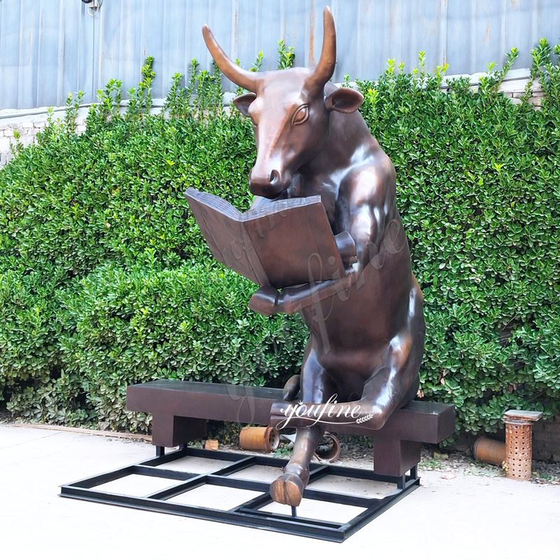 Bull Reading Statue