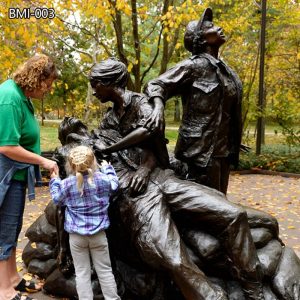 Bronze Military Vietnam Women's Memorial Female Soldier Statue-YouFine