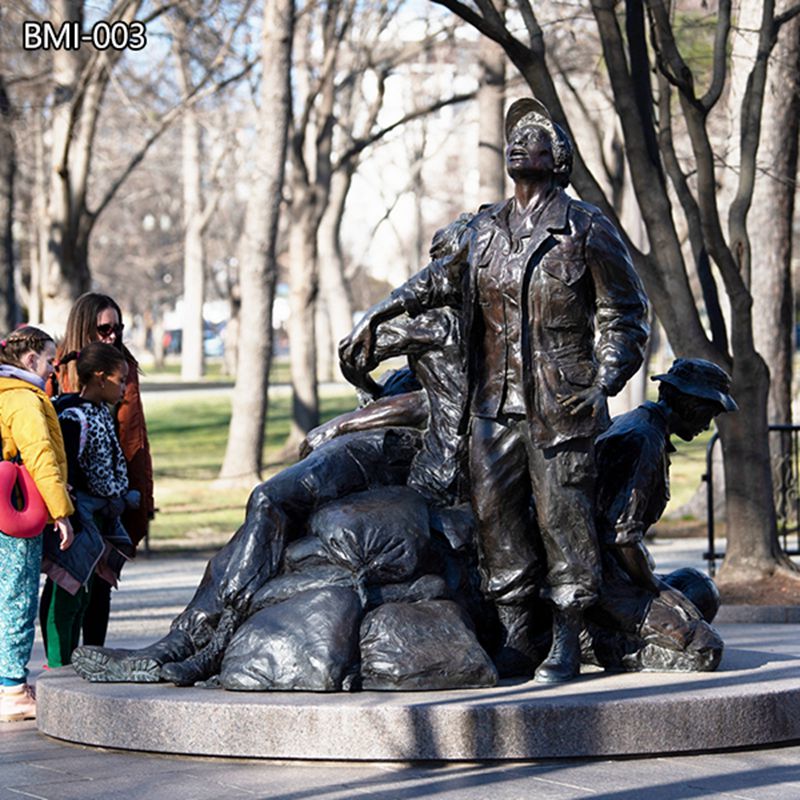 Bronze Military Vietnam Women's Memorial Female Soldier Statue-YouFine