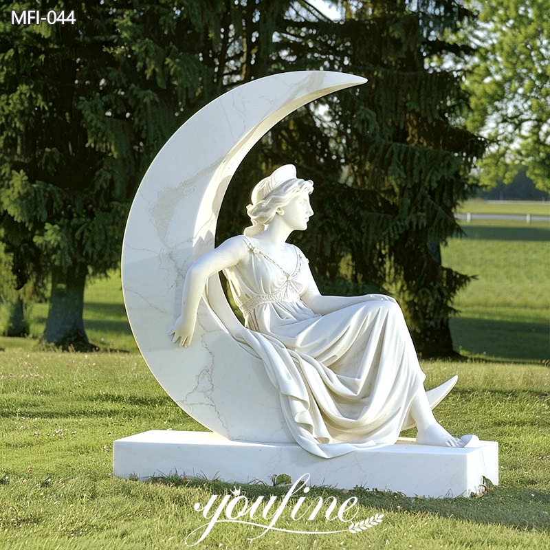 Custom Marble Female Garden Statues Moon Girl Design YouFine