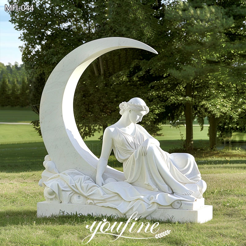 Custom Marble Female Garden Statues Moon Girl Design YouFine