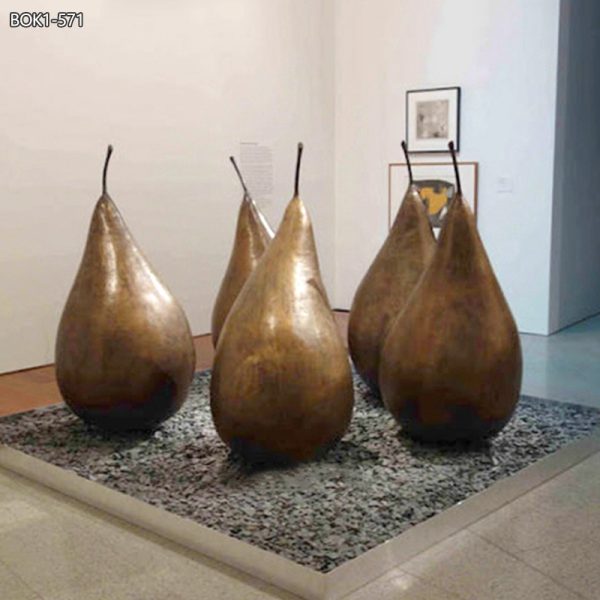 Large Bronze Golden Russet Bosc Pear Sculpture for Sale-YouFine